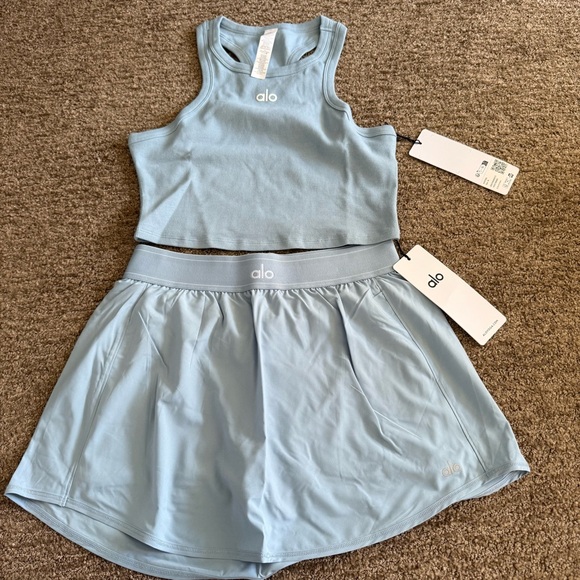 ALO Yoga | Skirts | Nwt Alo Yoga Celestial Blue Set Match Point Tennis ...
